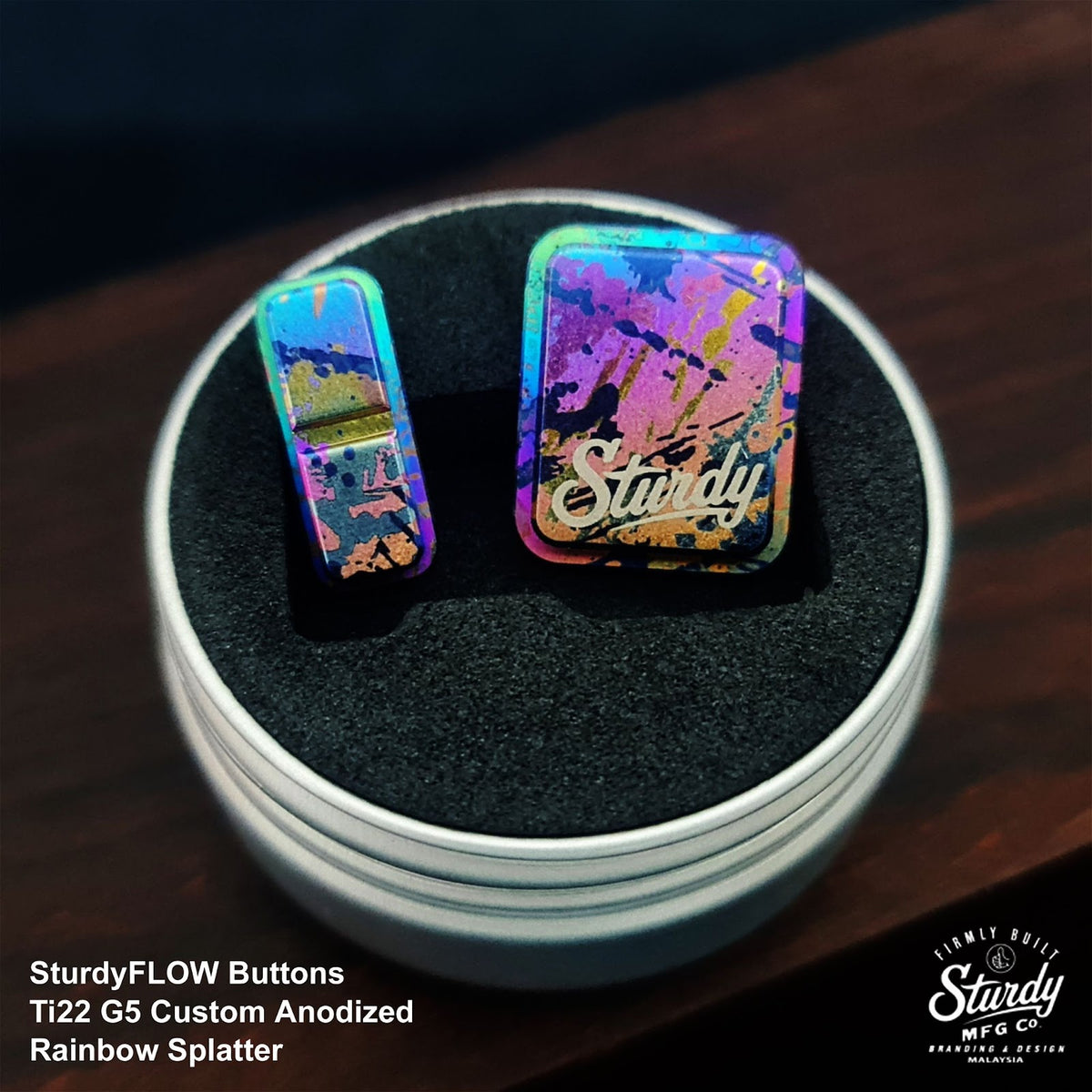 Sturdy MFG Titanium Buttons (Dot Nero) | Straight Fire Vaporium