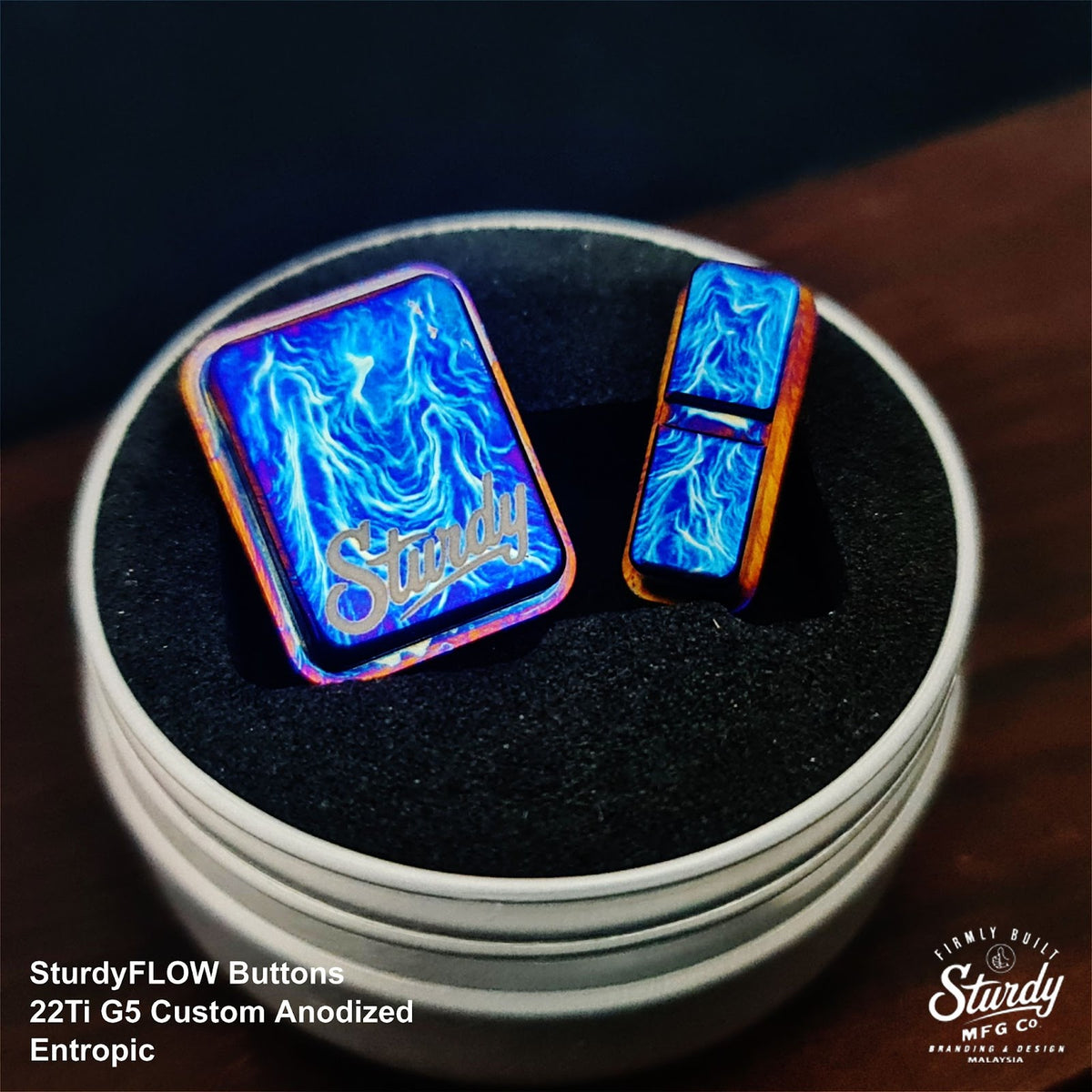 Sturdy MFG Titanium Buttons (Dot Nero)– Straight Fire Vaporium